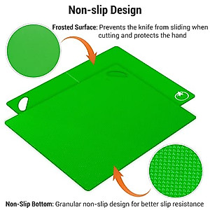 Kitchen Cutting Board Set Plastic - Extra Thick Foldable Flexible Cutting Mat for Cooking, Non-Slip Chopping Board for Camping with Colored Food Icons & Easy-Grip Handles, Dishwasher Safe, Set of 6