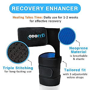 ODOFIT Ortho Sciatica Pain Relief Hip Brace - Compression Groin Support Wrap for Men and Women - Effective Thigh, Hamstring Sleeve and Hip Pain Relief - RIGHT Leg