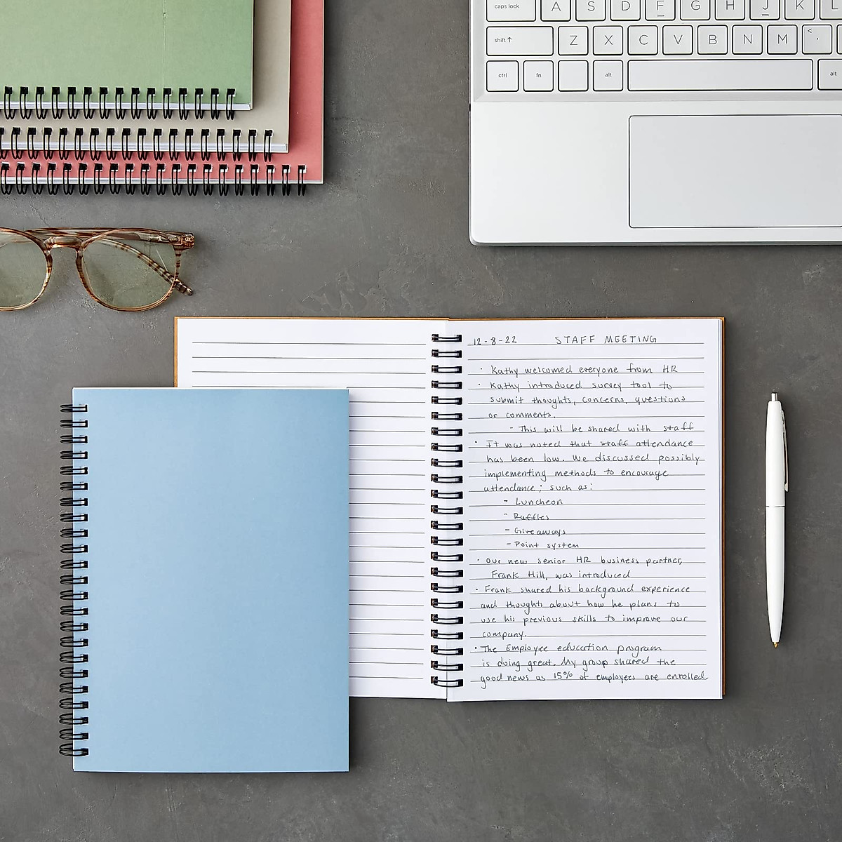 5 Pack Lined Spiral Bound Journal Bulk Set for Students, Kraft Hardcover 6x8 Notebook Refill in 5 Colors, 60 Sheets / 120 Pages