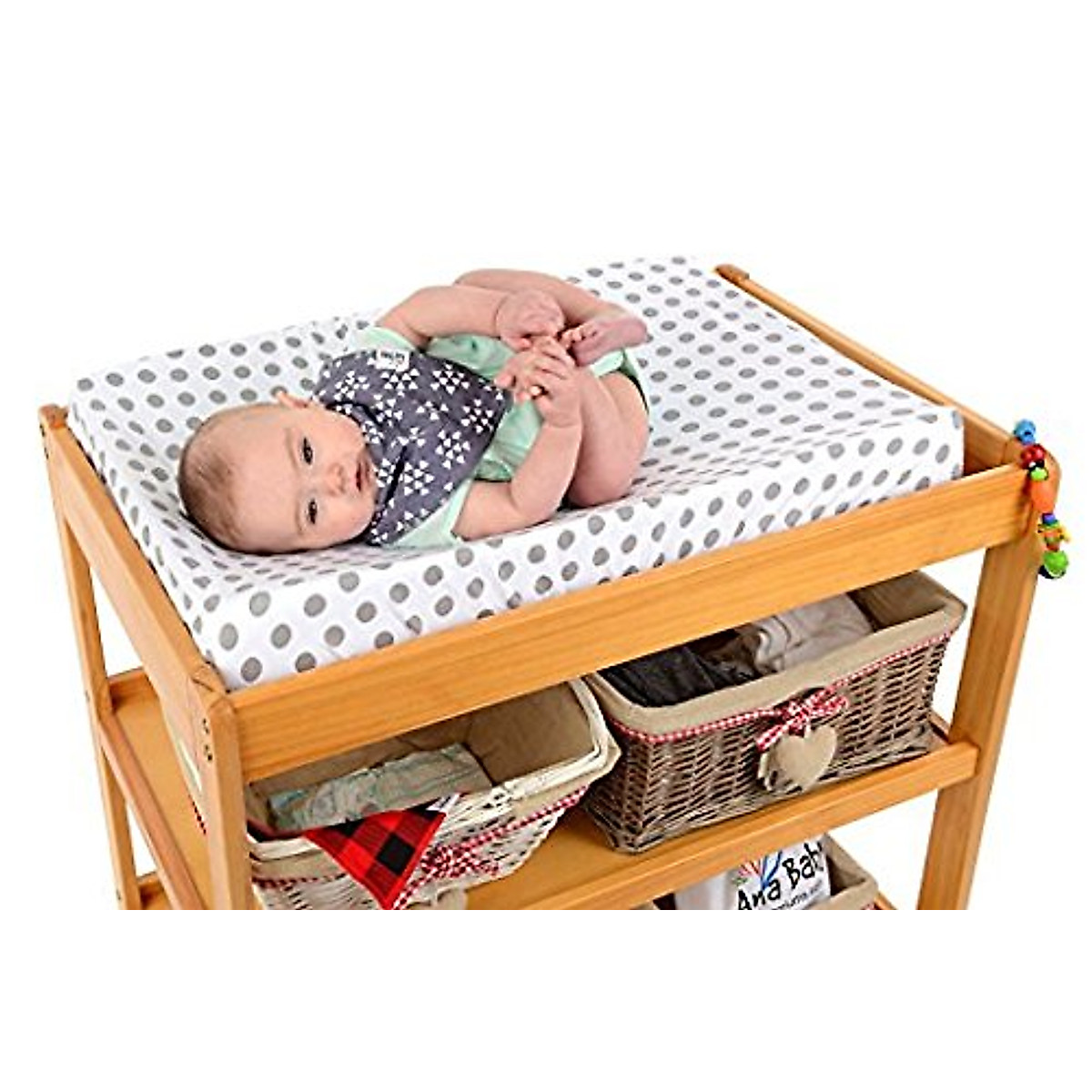 100% Organic Cotton Diaper Changing Pad Cover for Baby Boys & Girls–Soft 100% Woven Cotton–Universal, Elastic Trim Edges Design–Unisex– Perfect for Cradle and Bassinet,Stain Resistant & Machine Wash