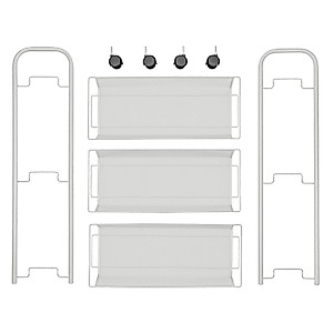 mDesign Steel Rolling Utility Cart Storage Organizer Trolley with 3 Basket Shelves for Laundry Room, Mudroom, Garage, Bathroom Organization - Holds Detergents, Hand Soap - Biro Collection, Light Gray