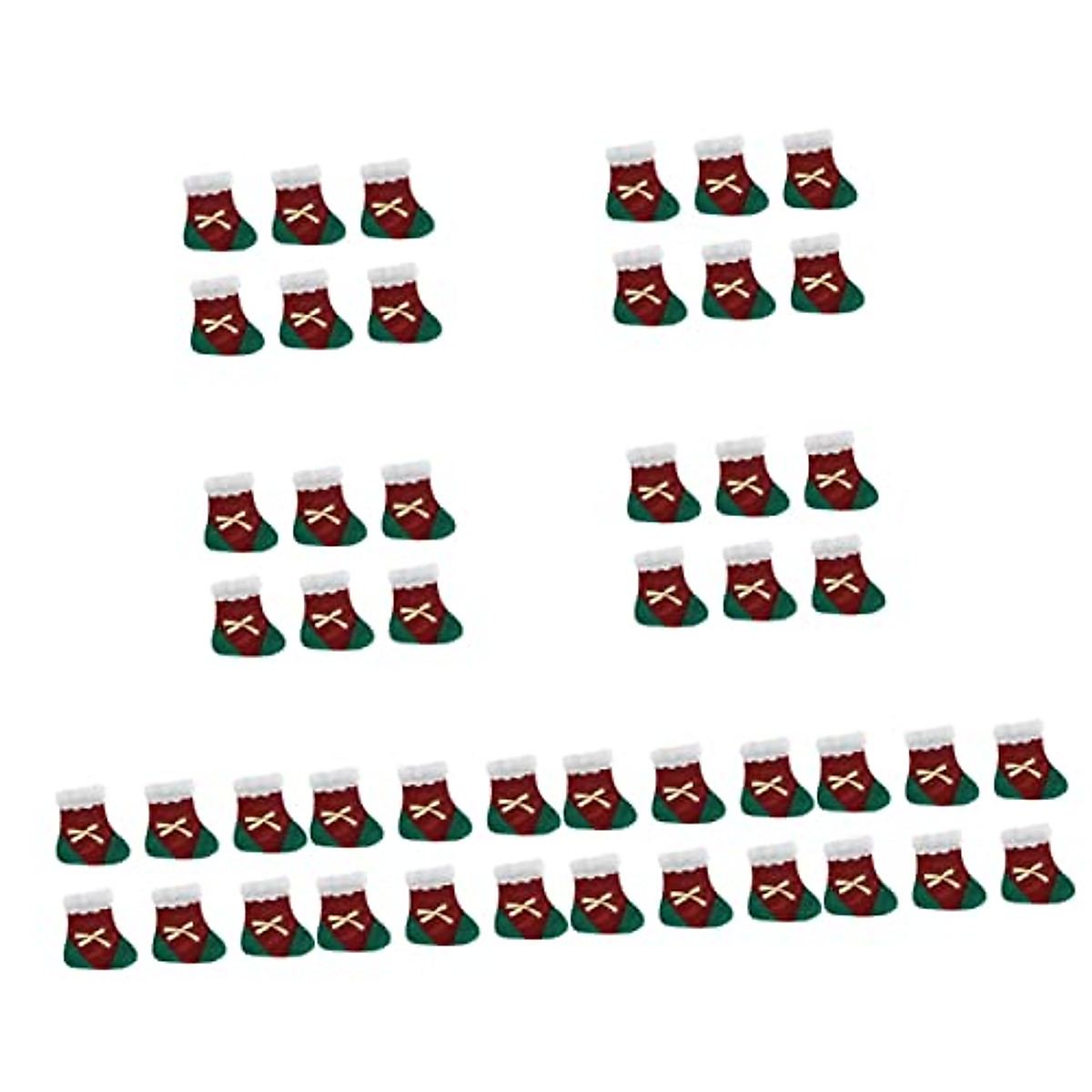 NUOBESTY 48 pcs Stocking Bags Modeling Plush Knife Christmas Holiday Socks Lovely Tableware Pouch Fork Santa Creative Spoon Supplies Table Home Party for Cute Flatware Candy Decoration