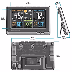 La Crosse Technology 308-1414B-INT, Wireless Atomic Digital Color Forecast Station with Alerts, Black
