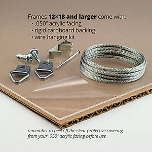 Craig Frames 59504100 16 by 20-Inch Picture Frame, Wood Grain Finish, 1.25-Inch Wide, Honey Oak