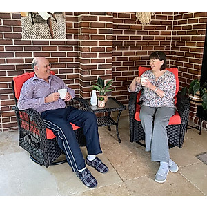 Harlie & Stone Outdoor Seat Cushion, Patio Chair Cushions, Outdoor seat Cushions Set of 2, Replacement Cushions for Outdoor Furniture, Outdoor Chair Cushion, 22 x 22 Outdoor Cushions - Orange