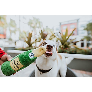 ZippyPaws Happy Hour Crusherz - Zippy Paws Dog Toy for Large and Small Dogs, Crinkle Dog Toy with No Stuffing, Squeaky Dog Toy Pack of 1, Champagne