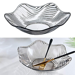 Hemoton Glass Bowl Decorative Plastic Salad Bowl Fruit Bowl Plate Snack Dish Dessert Bowl Food Serving Bowls for Bread Snacks Vegetables Candy Appetizer Potpourris Flatware Tray