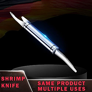 (6PCS) 5 in 1 Multifunctional Shrimp Line Fish Maw Knife, Stainless Steel Shrimp Peeler and deveiner tool, fish scaler remover, double-headed Multipurpose Shrimp Cleaner Knife for Home Kitchen