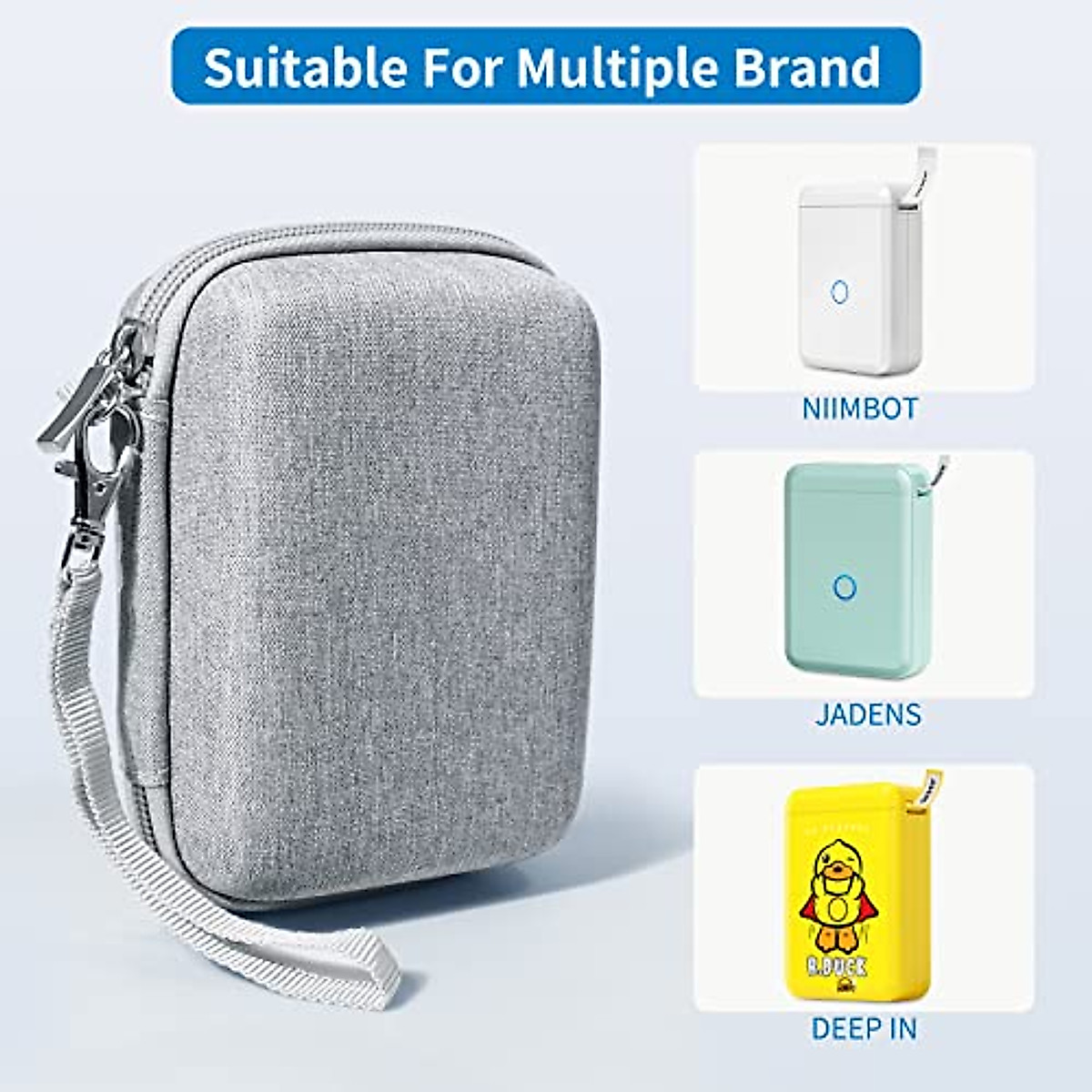 JADENS Case Compatible D110 Label Maker, Hardshell Label Maker Box for Niimbot Mini Label Printer Labeler with Handle for Organization & Storage Holder Tape Paper Roll & USB Cable (Box Only)