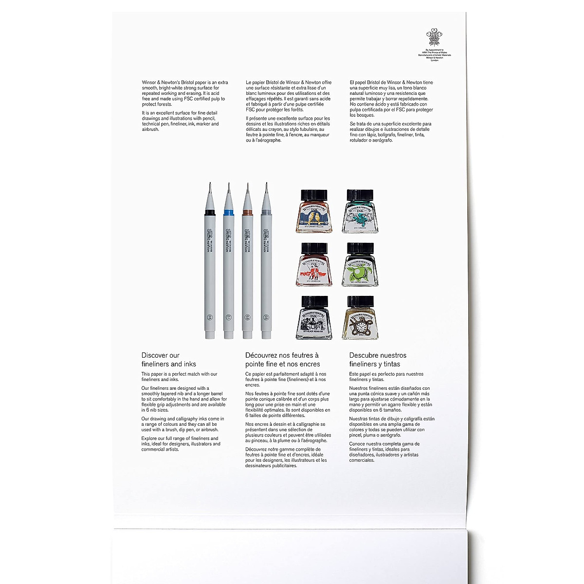 Winsor & Newton, Bristol Paper Pad 250 gsm, 11x14", 20 Sheets