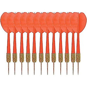 The Dreidel Company Plastic Throwing Dart Arrows Toy, Plastic Flights, and Metal Pointy Copper Head Tips Darts, Red 5" Inches