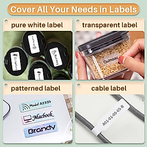 Memoking Small Label Maker Q30S Label Makers with Tape Portable - Wireless Bluetooth Label Maker with Different Fonts, Easy to Use, with 3 Rolls 14mm x 40mm White Thermal Labels Tapes