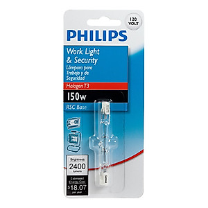 Philips LED 415612 Work and Security 150-Watt 3.1-Inch T3 RSC, Double Ended Base Light Bulb