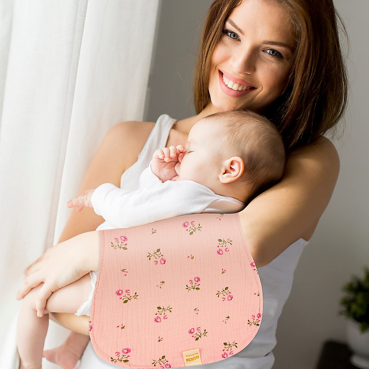 MUKIN Baby Burp Cloths Perfect for Newborn Burping Cloths/Burp Bibs 4 Pack Burping Rags for Boys and Girls