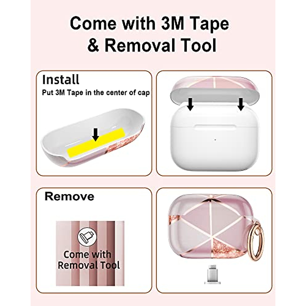 DGege for Airpods Pro Case, Cute Women Airpod Pro 2 Case Cover TPU Protective Skin with Keychain Accessories Compatible with Apple Airpods Pro 1st/2nd Generation Charging Cases, Geometric