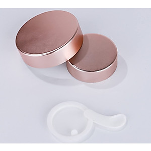 Healthcom 10 Packs 10 Gram/10ml Empty Jars Pink Glass Cosmetic Jar Pot Bottles with Rose Gold Lids Refillable Cosmetic Container Eye Cream Jar Pot Vials for Makeup Lotion Face Eyeshadow Lip Balms