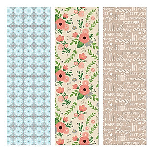 Pack of 3 Rolls of Wedding Wrapping Paper 3 Different Gift Wrap 8ft x 30in Rolls Included Bridal Shower & Wedding Designs