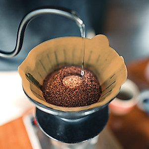 PakTalk 300 Count Cone Coffee Filters #4, Natural Brown Paper Cone Shaped Coffee Filters for Pour Over and Drip Coffee Maker (100 Count, Pack of 3)