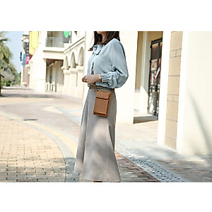 MKF CollectionCrossbody Cellphone Handbag for Women Wallet Purse – PU Leather Multi Pockets Clutch Bag, Wristlet Strap Taupe Beige by Mia k