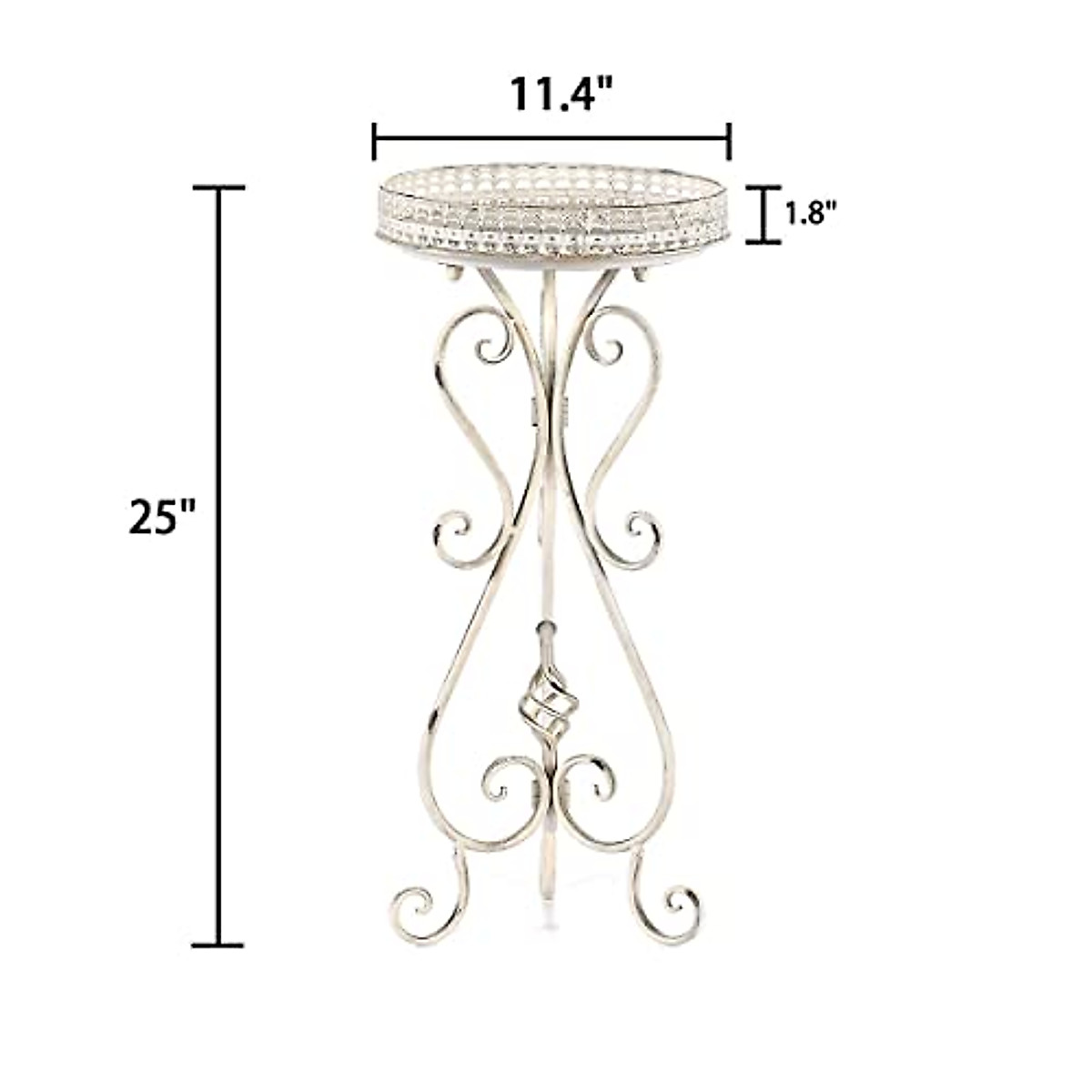 ANGIEHAIE CYOIDAI SMQLJXC 2Pcs 25 Inch Metal Tall Plant Stand,Wrought Iron Plant Stand ,heavy duty pot stand,for Indoor and Outdoor,Patio, Lawn & Garden (White)