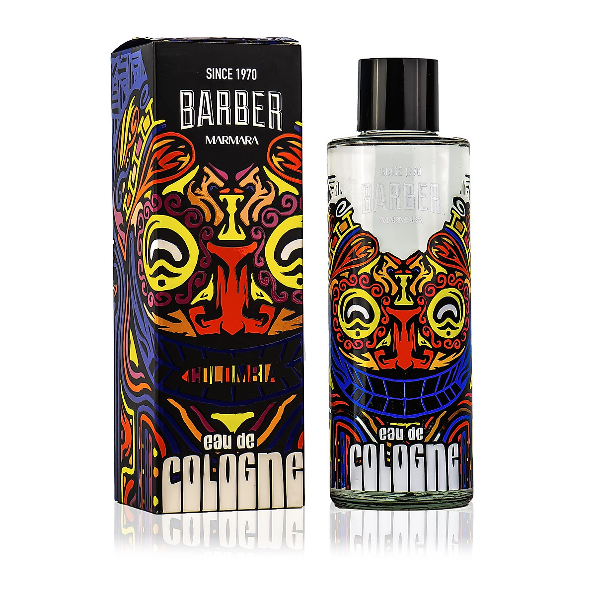 Marmara Barber - COLOMBIA Limited Edition Eau de Cologne 500ml (16.9 fl. oz.), Men's cologne glass bottle, Aftershave Cologne, gift for men - cologne barber