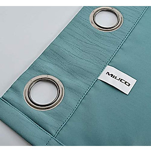 MIUCO Blackout Curtains Room Darkening Curtains Textured Grommet Curtains for Window Treatment 2 Panels 52x63 Inch Long Teal