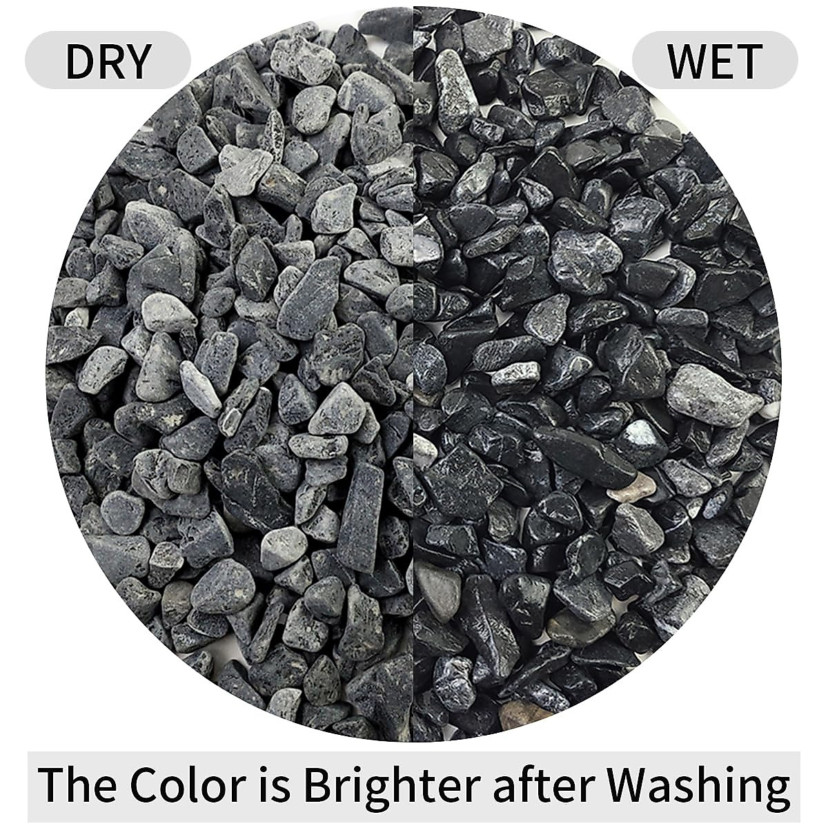 FANTIAN 10LB black Pea Gravel for landscaping, 3/8 Inch Black Pebbles for Plants Cactus Succulent Fish Tank and Garden black Stones