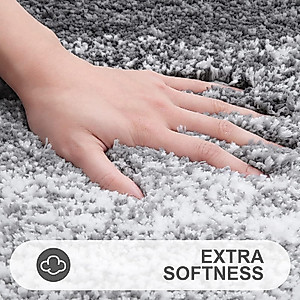 OLANLY Bathroom Rugs Mat 30x20, Extra Soft and Absorbent Microfiber Bath Rugs, Non-Slip Plush Shaggy Bath Carpet, Machine Wash Dry, Bath Mat for Bathroom Floor, Tub and Shower, Grey