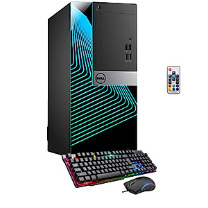 Dell OptiPlex Gaming Tower RGB Lights Computer Intel Core i5 8500 8th Gen Processor Up to 4.10GHz - Radeon RX 550 4GB - 16 GB RAM 512GB M.2 NVME - Windows 11 Pro - WiFi - Bluetooth (Renewed)