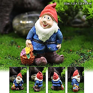 PEATOP Fairy Garden Accessories,Miniature Gnome Figurines Set of 7, Garden Gnome Figurines for Plant Pots Decor, Home Decoration,Fairy Garden