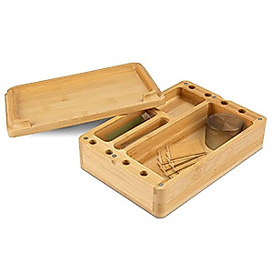 Viking Factory Rolling Tray Stash Box with Magnetic Suction - Plenty of Storage Space to Organise Herbal Accessories is Organised Neatly in Each Compartment