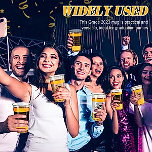 Karenhi Graduation Cups Disposable 16 Ounce Plastic Drinking Cup Graduation Party Decorations Supplies for Congrats Grad Elegant Party Supplies Tableware Decorations(100 Pcs)