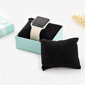 Framendino, 20 Pack Small Black Watch Pillow Velvet Bracelet Jewelry Displays Bangle Cushions Stand for Boxs