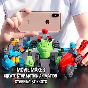 StikBot Zing Megabots 3 Pack, Complete Set of 3 Poseable Action Figures and Mega Vehicles, Turbo Cycle, Knockout and Avalanche