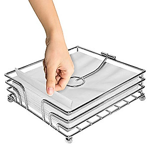 Blue Donuts Wire Collection Napkin Holder – Napkin Holders for Tables, Dining Table Napkin Holders for Kitchen, Flat Napkin Holder, Chrome