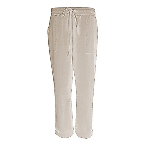 Wide Leg Pants for Women Dressy Casual,Womens Linen Pants Relaxed Fit,Flowy Beach Pants Women Petite,Cocktail Pants Women Evening Party,Capri Pants Women Elastic Waistband,Plus Size Leggings and Top