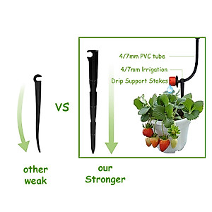 LUTER 50pcs Irrigation Drip Support Stakes Plastic for 1/4" Drip Lines Tubing Hose for Gardens, Flowers, Plants, Vegetable