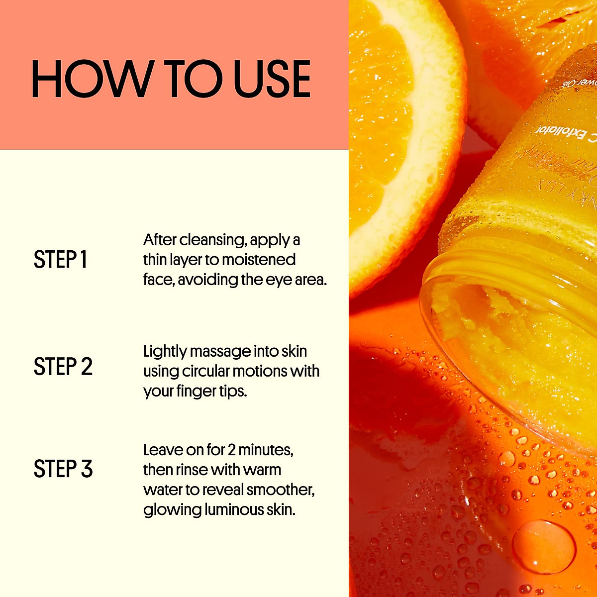 Winky Lux Orange You Bright Exfoliator - Face Exfoliator with Vitamin C and Lactic Acid, Dead Skin Remover for Face, Face Scrub