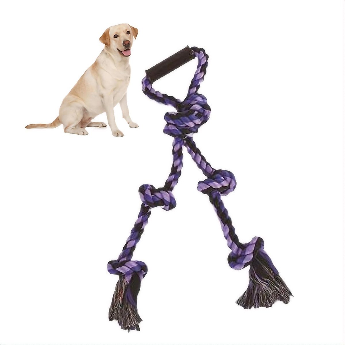YORUWAN Dog Rope Toys for Aggressive Chewers Large Breeds, Interactive Toys,Tough Dog Chew Toys for Large and Medium Dogs, Indestructible Dental Cleaning Dog Tug of War Toys (Purple)
