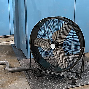 AmazonCommercial, Black 2-Speed Rotating 24-Inch Drum Fan