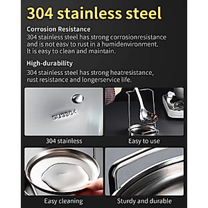 Mukkuri Pot Lid Organizer, Pot Lid Holder 304 Stainless Steel Pot Lid Stand,Lid and Spoon Rest Cutting Board Holder,Pot Lid Rack for Kitchen Utensil(Silver)