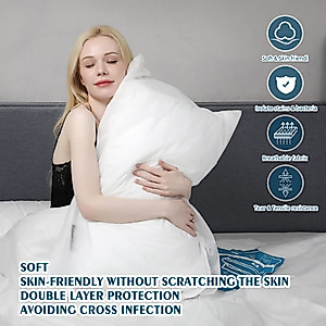 2 Pack Disposable Bedding Set - King Size Bed Cover with Quilt Cover and 2 Pillowcases - Enhanced Stability, Waterproof and Hygienic Travel Bedding for Hotels, Hospitals or Home Use