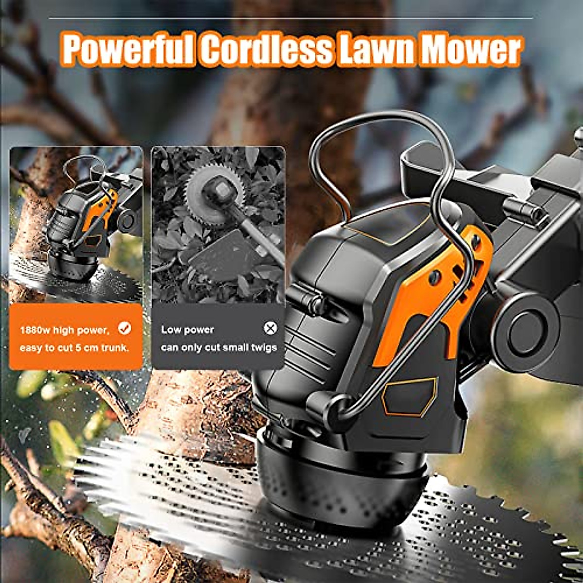 Windpost Cordless Weed Eater Grass Trimmer Battery String Trimmers Weed Wacker Adjustable Machine Head Electric Lawn Edger for Garden Clearing Weeds (Green)