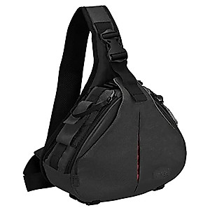 CADeN Camera Bag Sling Backpack Camera Case Waterproof with Rain Cover Tripod Holder, Compatible for DSLR/SLR Mirrorless Cameras (Canon Nikon Sony Pentax) and Accessories Black