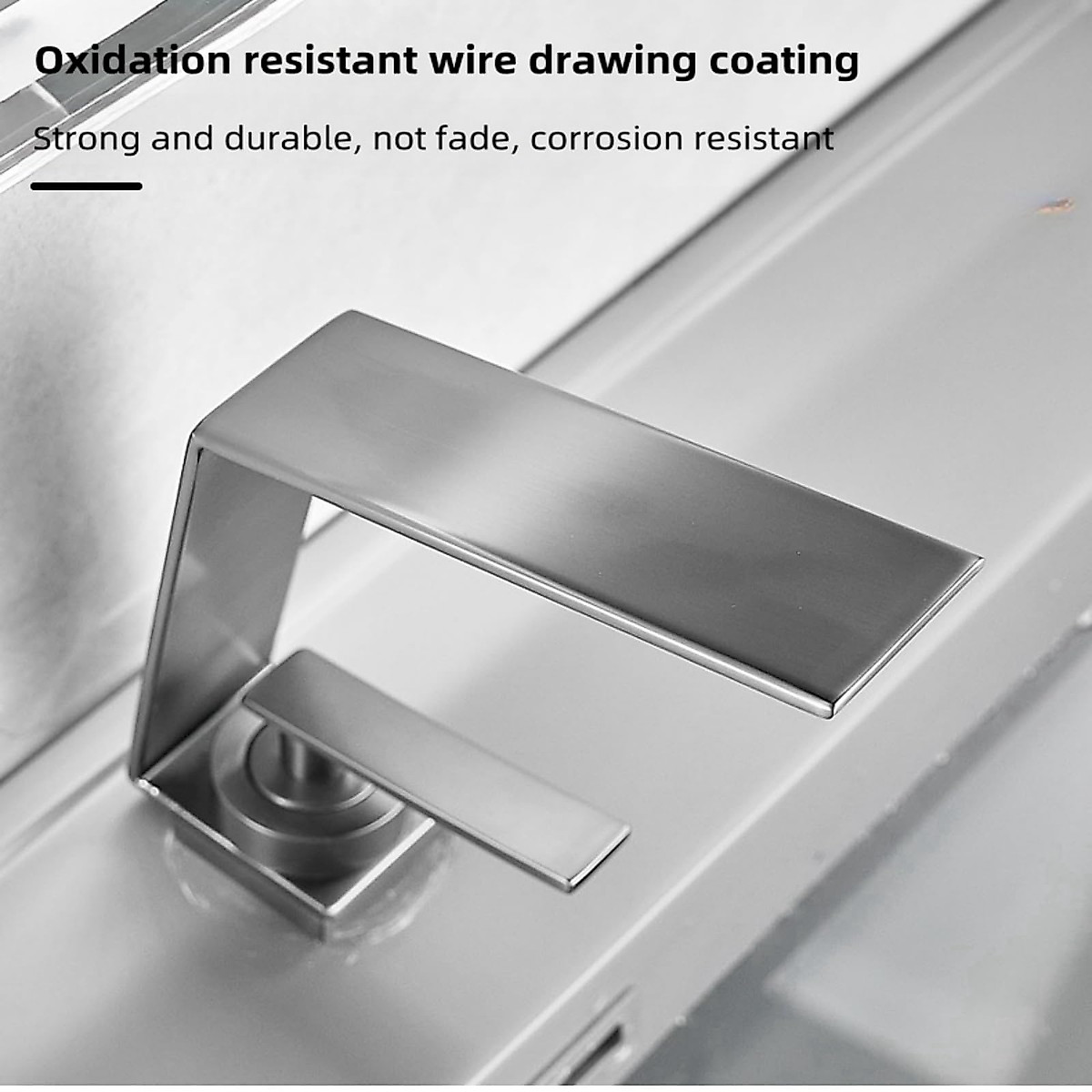 PRANOHD Bathroom Waterfall Matte Black Faucets, RV Restroom Bath Face Basin Bar Lavatory Kitchen Commercial Vanity Sinks Water Replacement, Peerless Unique Modern 6 Inch Brass One 1 Hole Single Handle