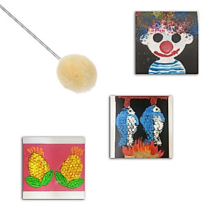 Kare & Kind Wool Daubers - 50 pcs Pack - Leather Dye Applicator - Leatherwork Tools - Wool Balls with Metal Handle - DIY, Art Projects, Crafting, Shoe Polish