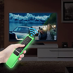 Fintie Protective Case Compatible Samsung Smart TV Remote Controller BN59 Series, CaseBot Light Weight Kids-Friendly Anti Slip Shock Proof Silicone Cover, Green-Glow in The Dark
