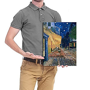 Wieco Art Cafe Terrace at Night Modern Stretched and Framed Giclee Canvas Prints Van Gogh Oil Paintings Reproduction Cityscape Picture on Canvas Wall Art Ready to Hang for Bedroom Kitchen Home Decor