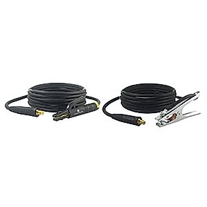 300 Amp Welding Leads Assembly Set - LC40 Connector - #1 AWG Cable (15 FEET Each Lead)