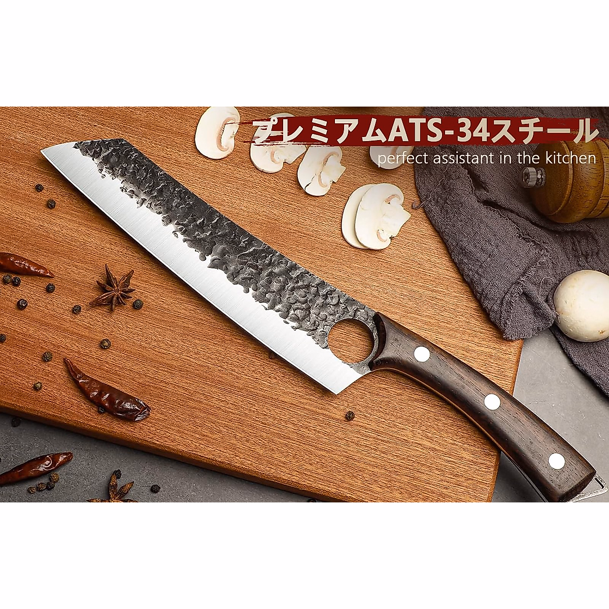 DRGSKL Serbian Chef Knife Set, Hand Forged Butcher Knife Set with Knife Bag, High Carbon Steel Kitchen Knife Set Meat Cleaver Boning Knife Viking Knife for Brisket Trimming, Gift for Dad